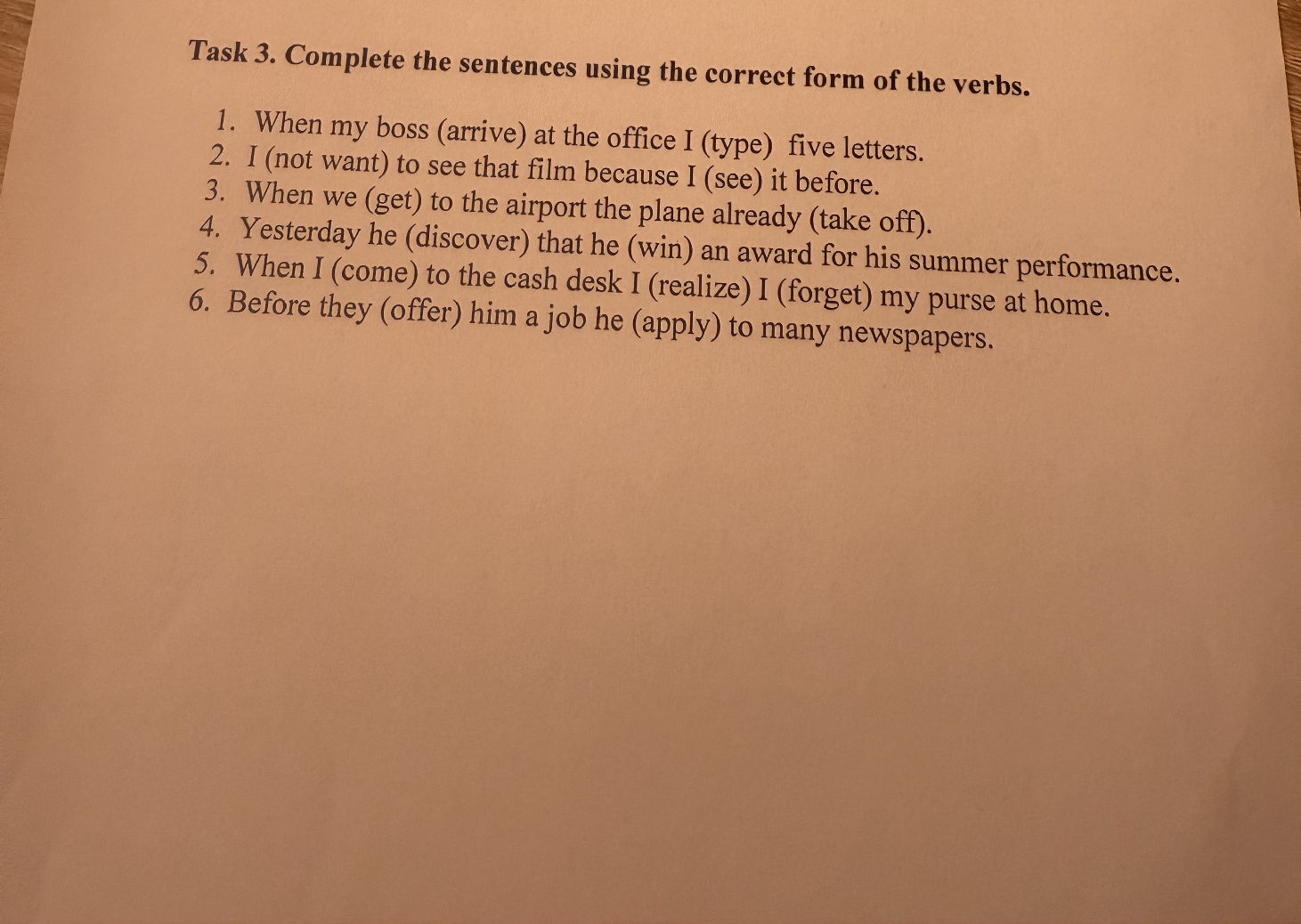 Task 3. Complete the sentences using the | StudyX
