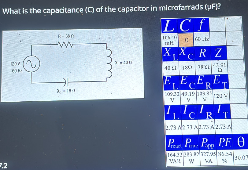 What is the capacitance ($C$) of the | StudyX