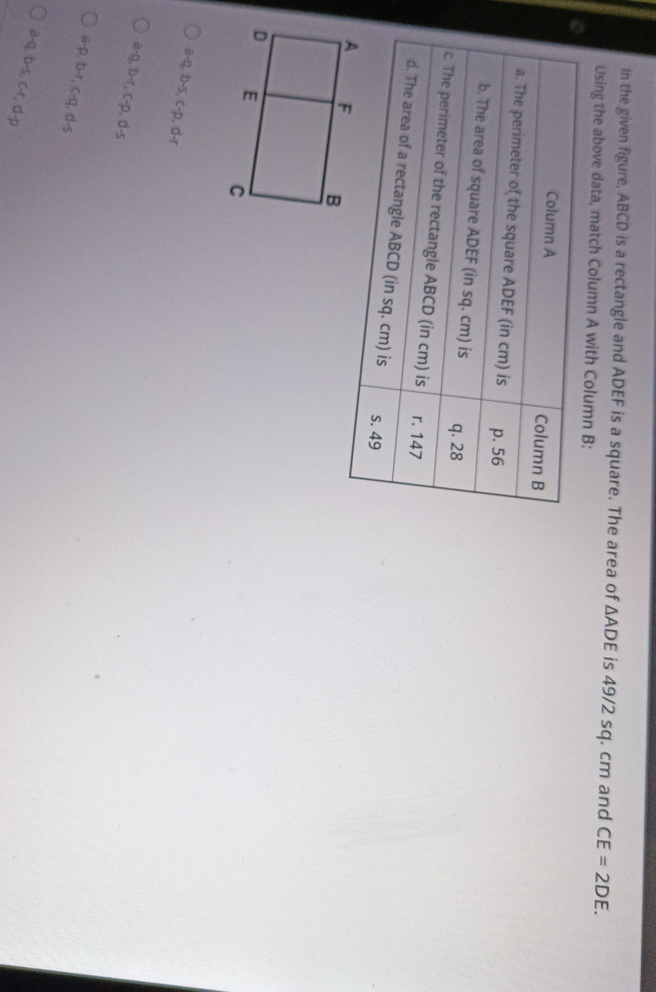 In the given figure, $ABCD$ is a rectangle | StudyX