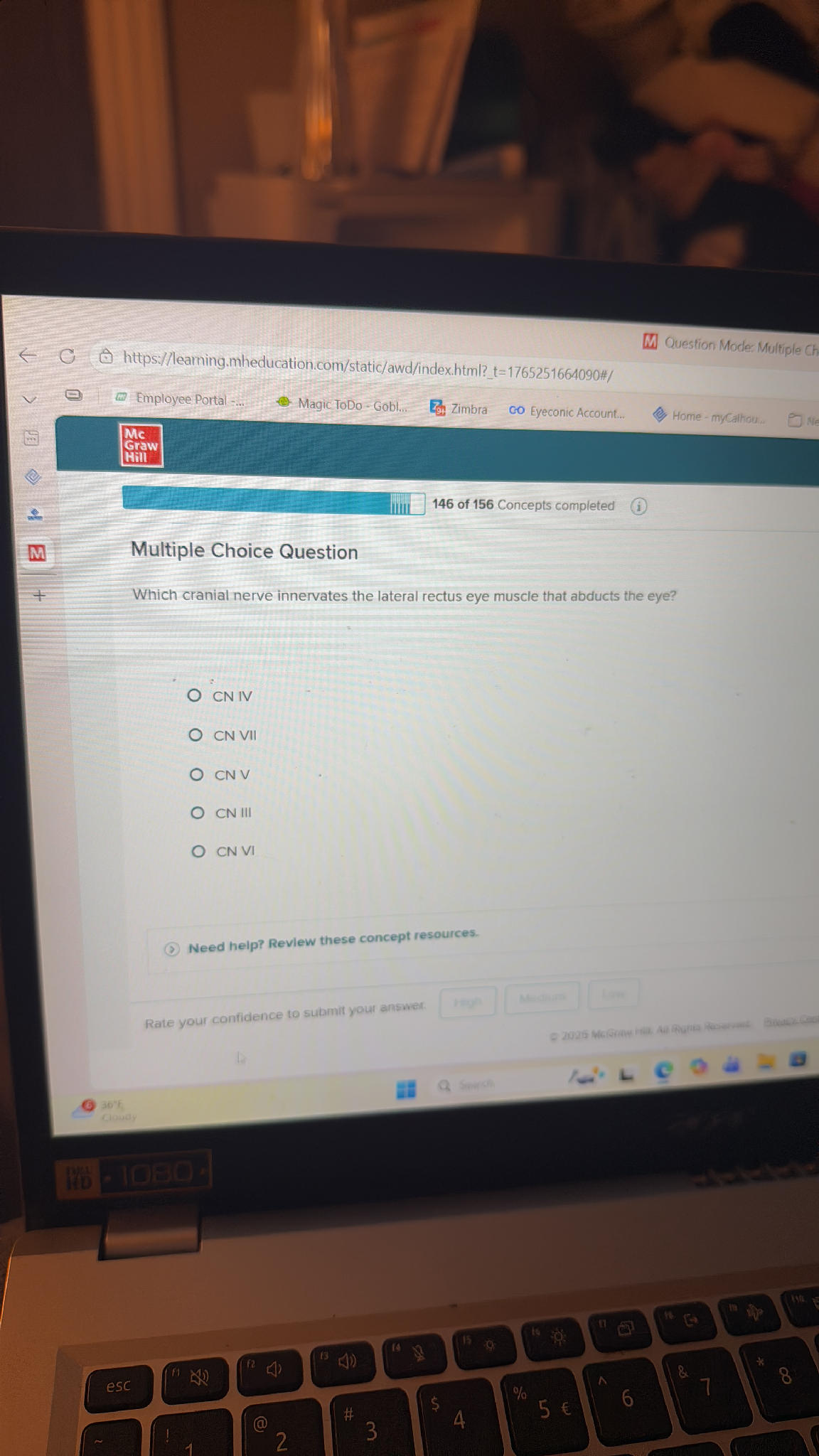 Multiple Choice Question Which cranial | StudyX