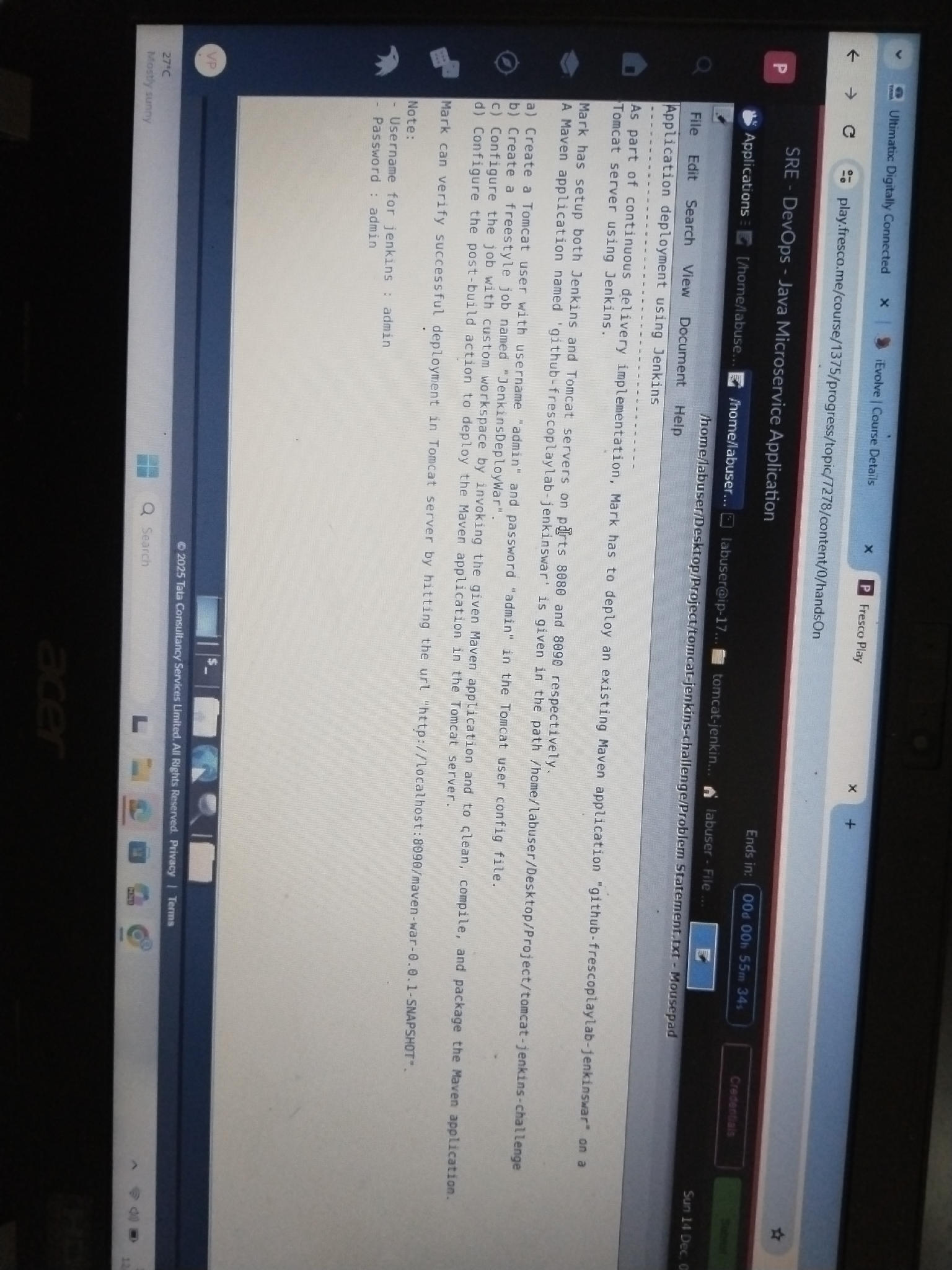 Application deployment using Jenkins As | StudyX