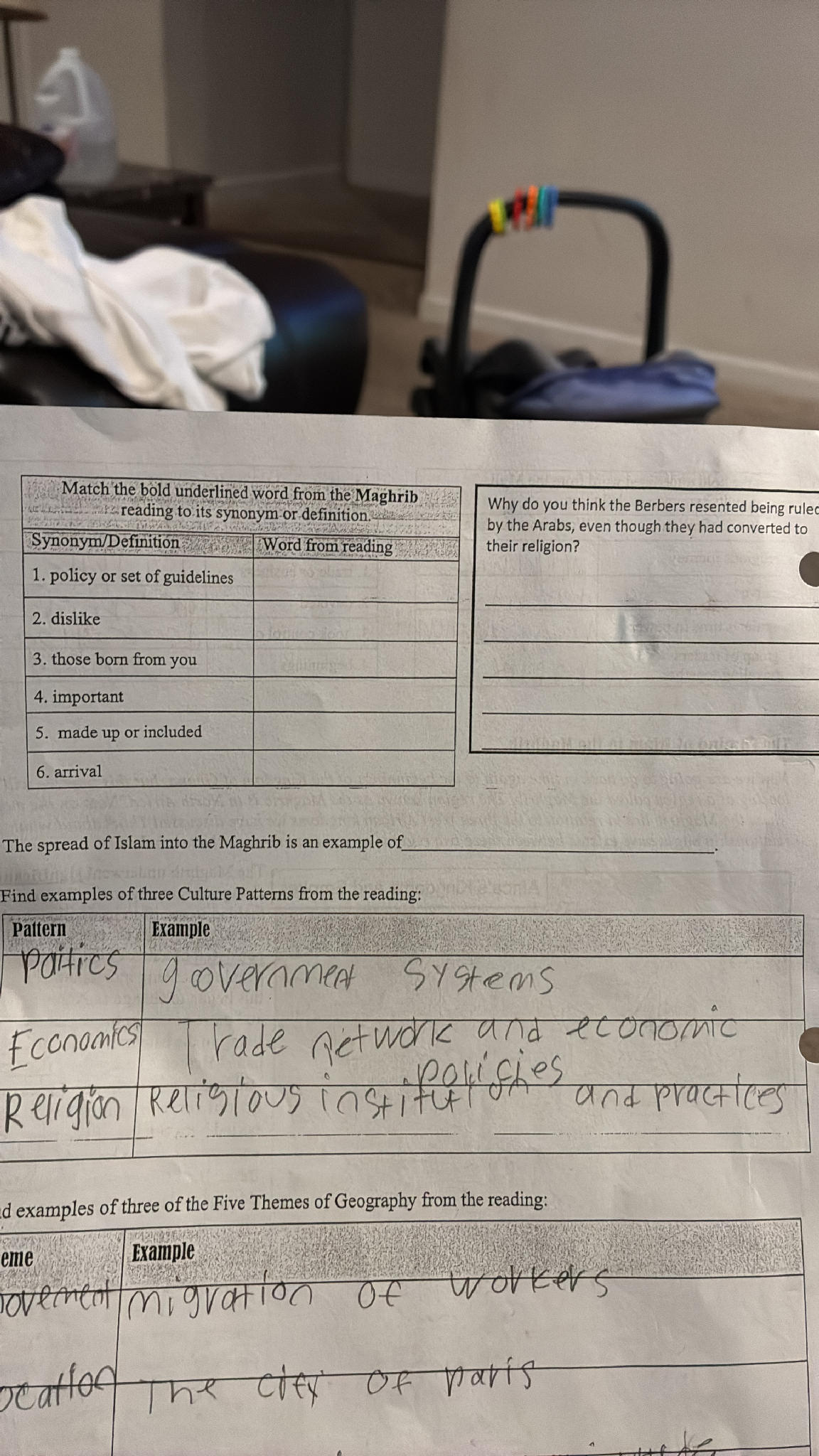 Match the bold underlined word from the | StudyX