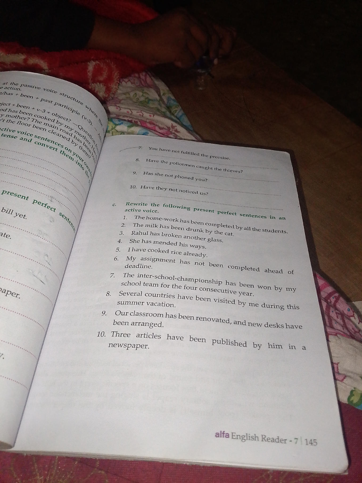 Rewrite the following present perfect | StudyX