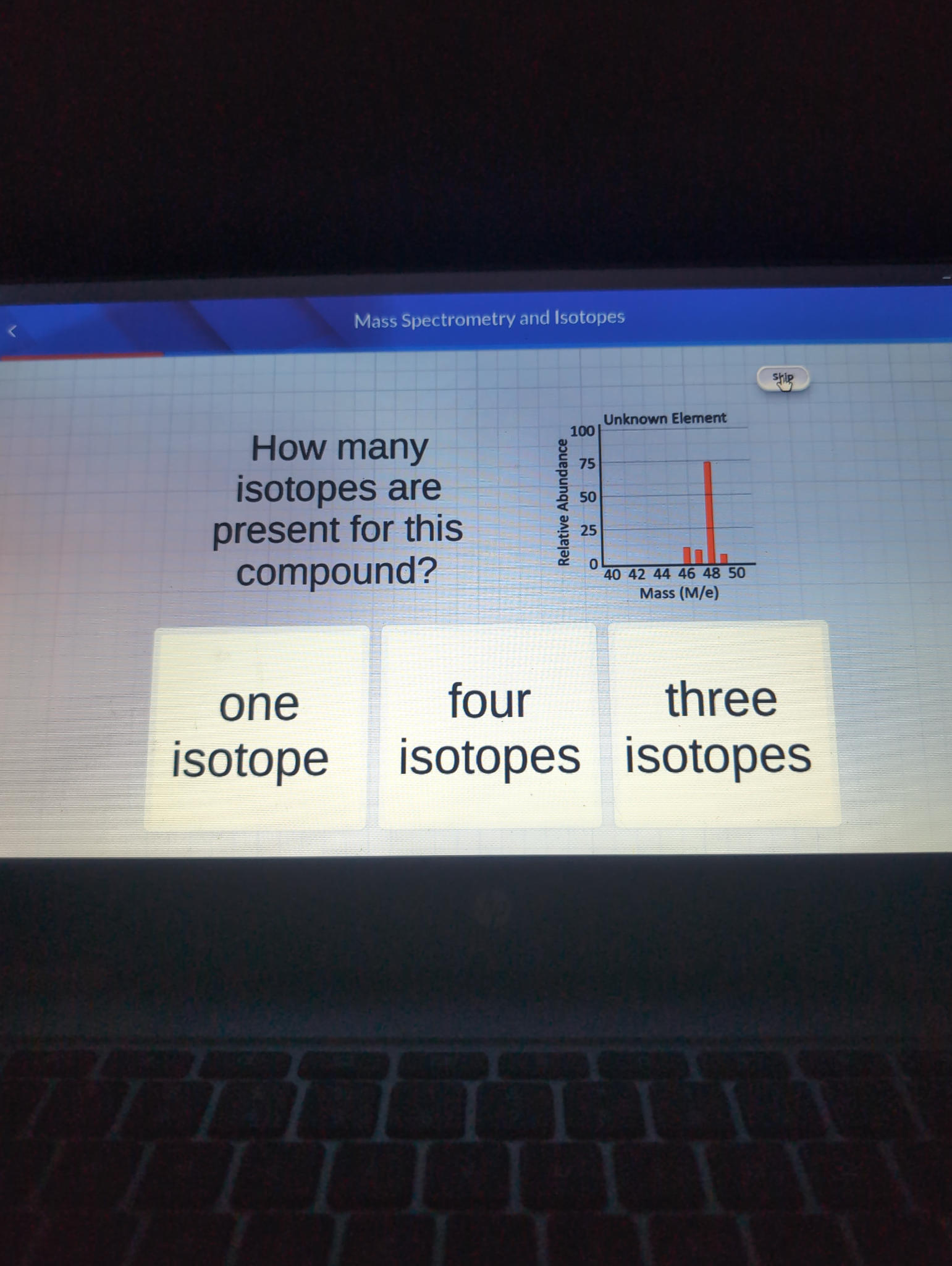 How many isotopes are present for this | StudyX