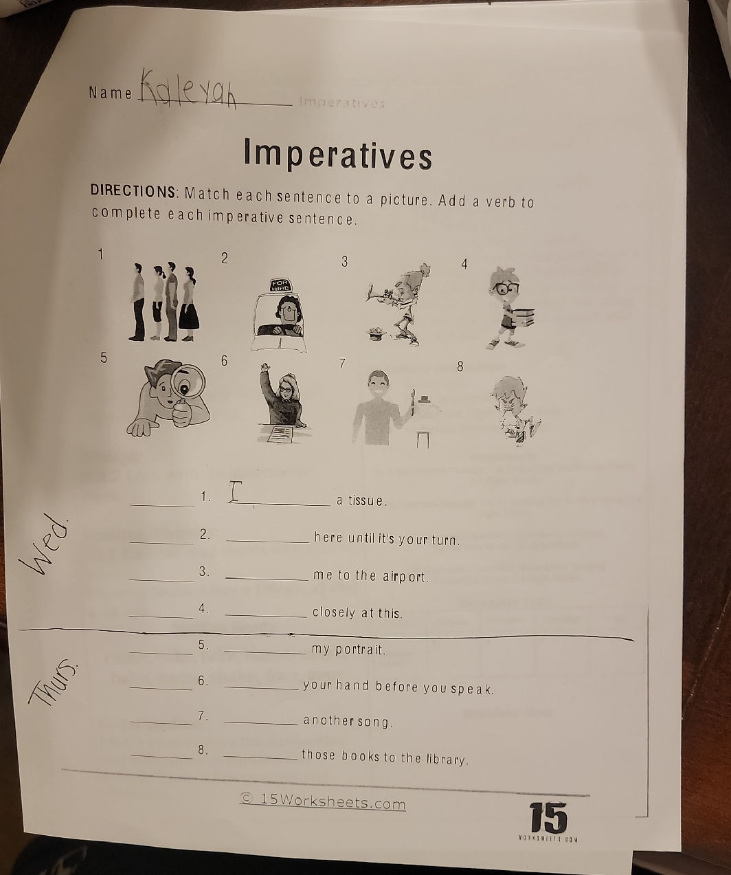 DIRECTIONS: Match each sentence to a | StudyX