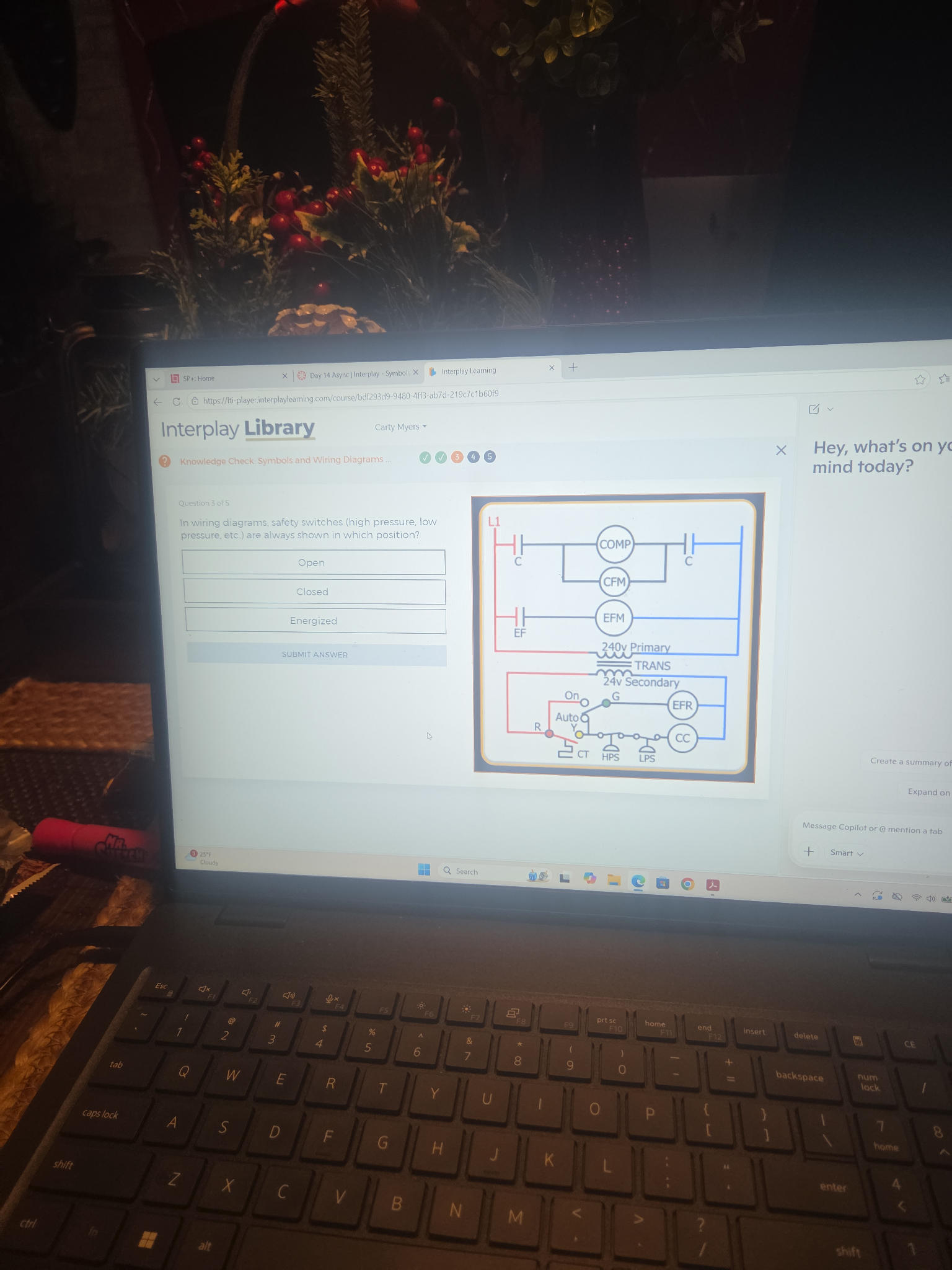 In wiring diagrams, safety switches (high | StudyX