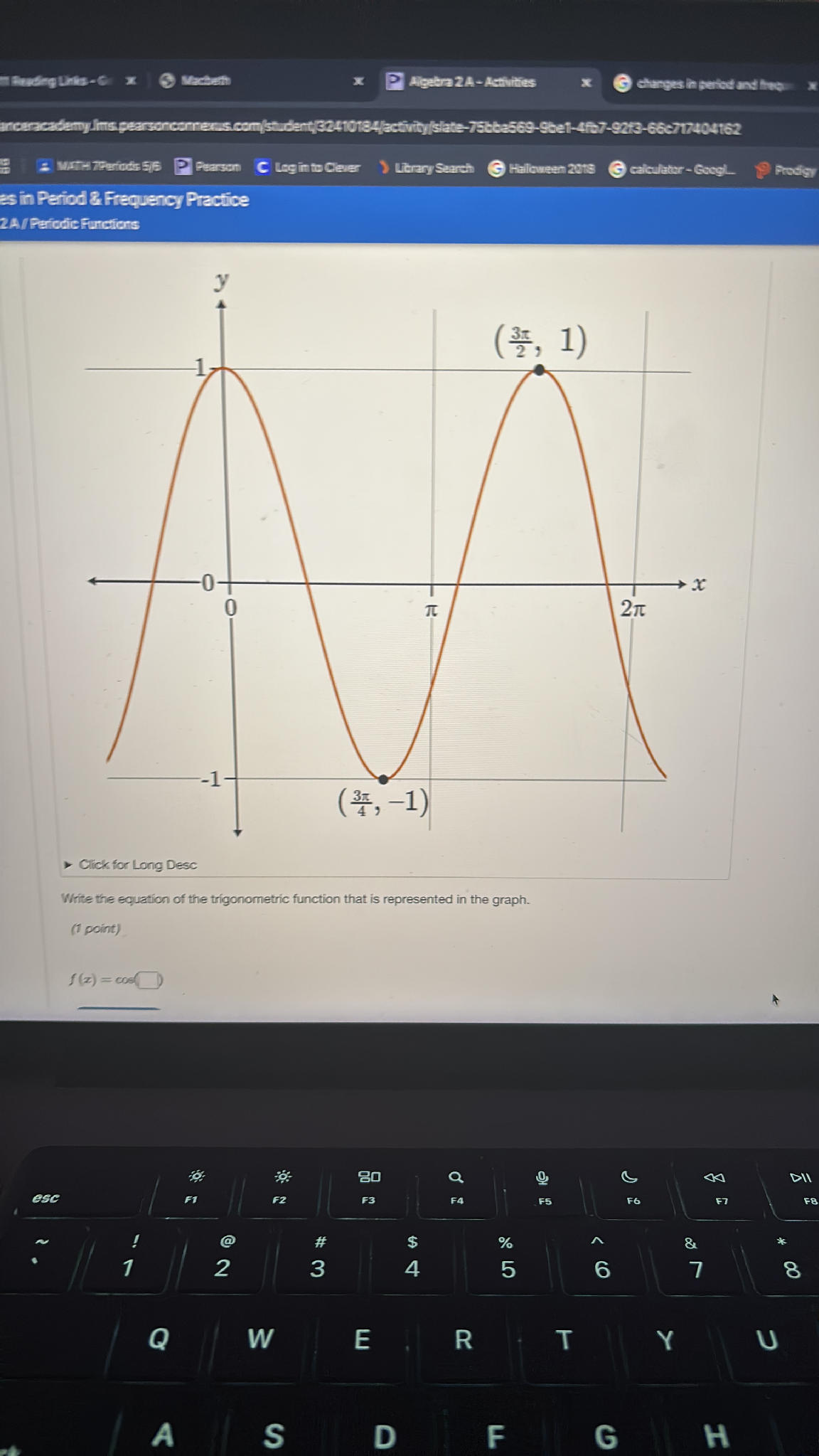 Write the equation of the trigonometric | StudyX