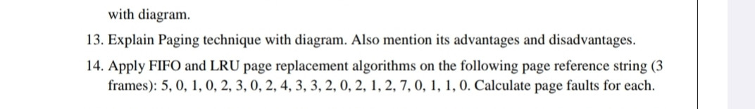 13. Explain Paging technique with diagram. | StudyX