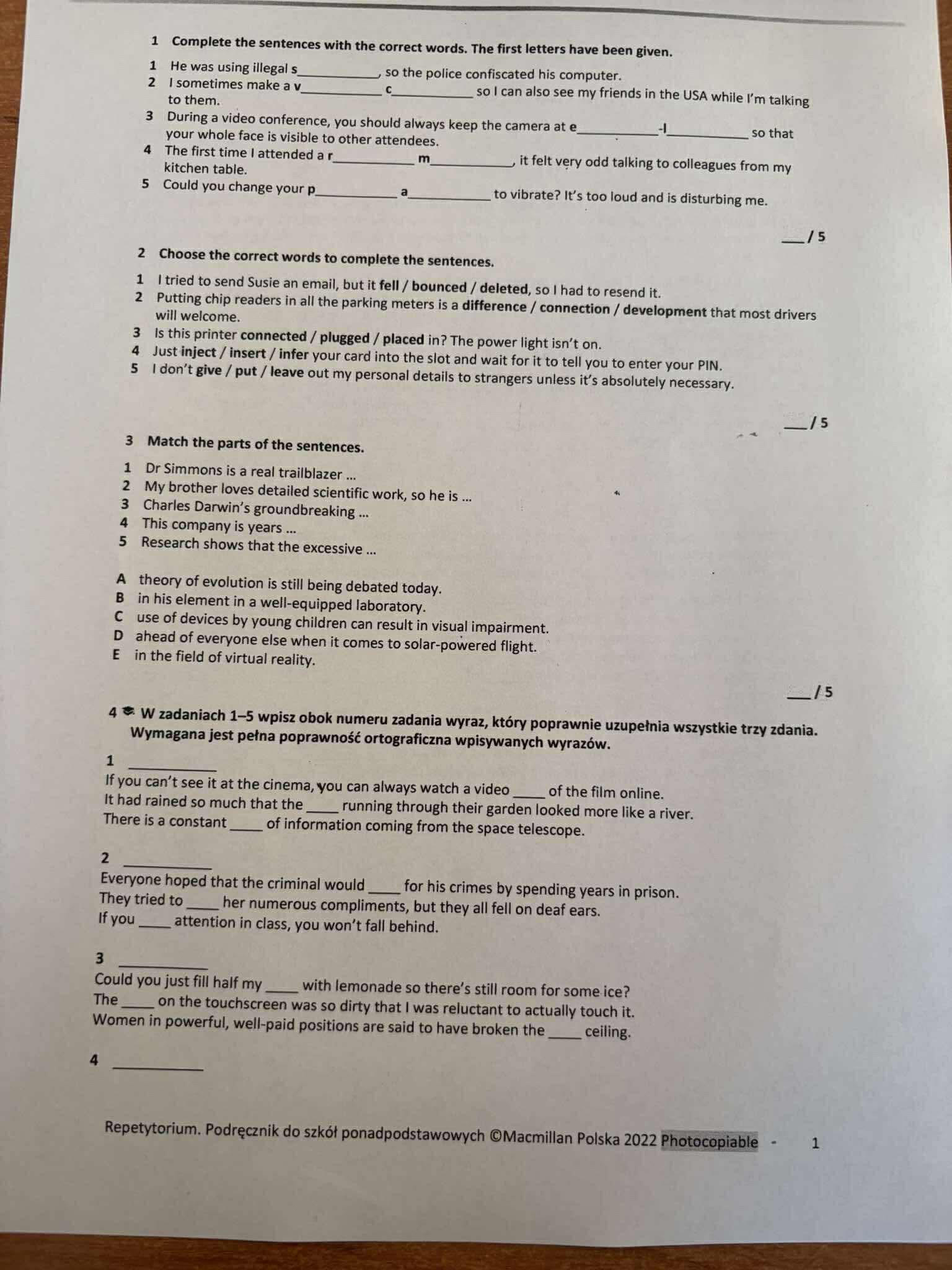 Choose the correct words to complete the | StudyX