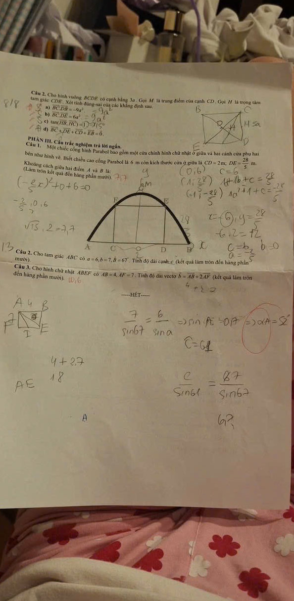 Câu 2. Cho hình vuông $BCDE$ có cạnh bằng | StudyX