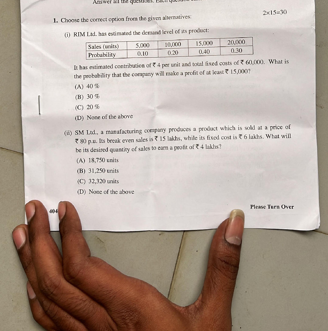 1. Choose the correct option from the given | StudyX