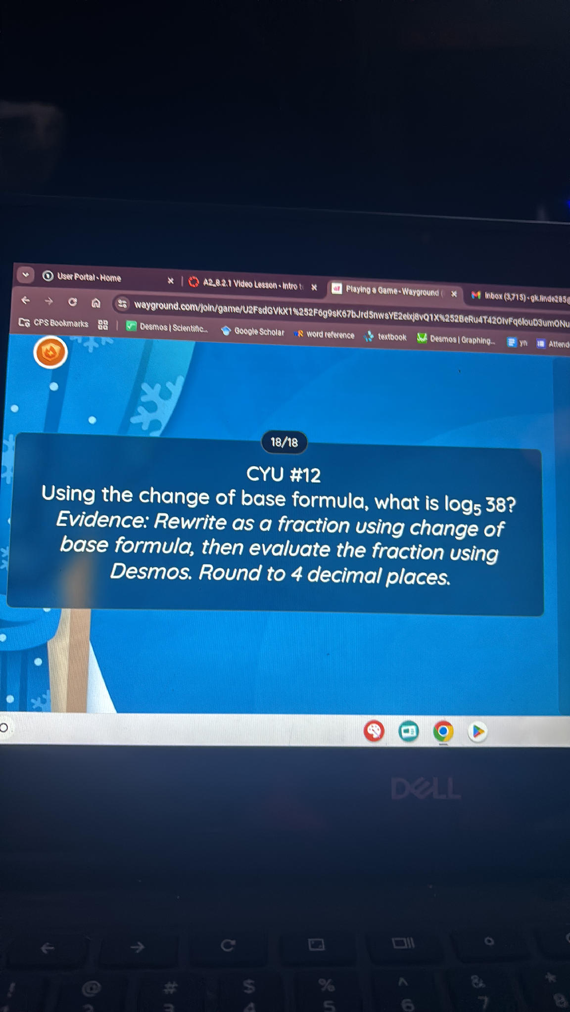CYU #12 Using the change of base formula, | StudyX