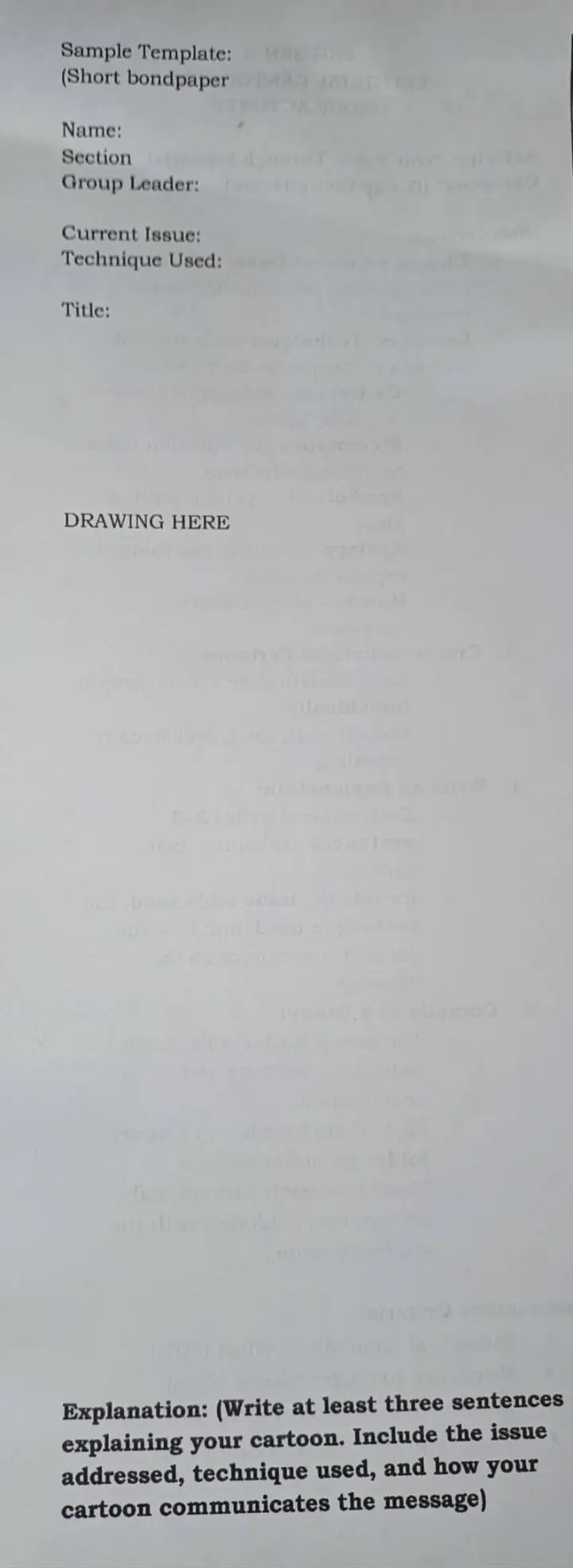 Sample Template: (Short bondpaper) Name: | StudyX