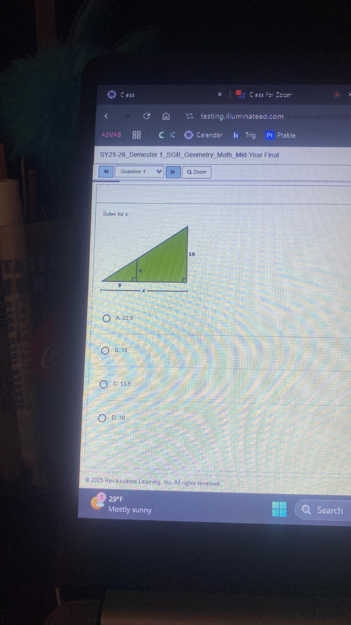 Solve for $x$. *Diagram shows a large right | StudyX