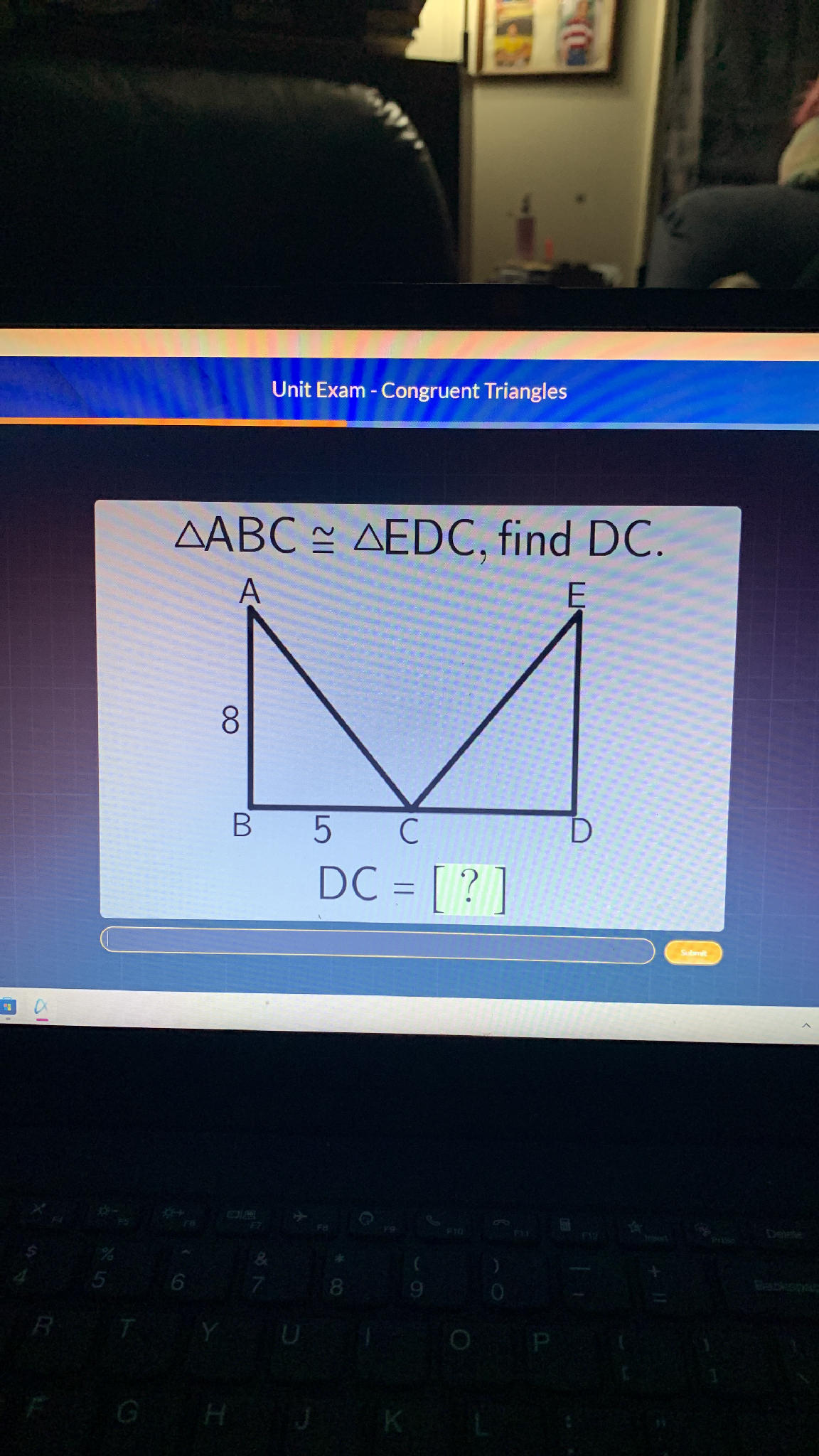 Given that $ ABC EDC$, find $DC$. In | StudyX