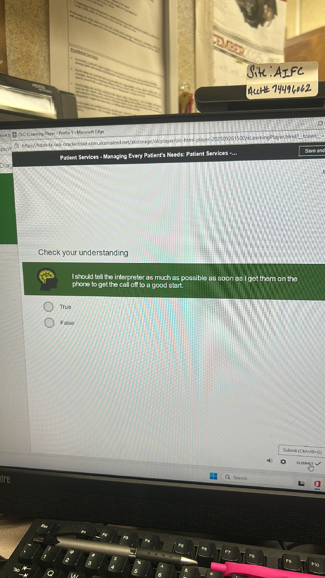 Check your understanding I should tell the | StudyX