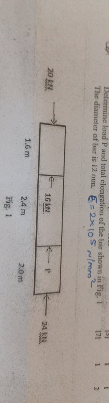 Determine load P and total elongation of the | StudyX