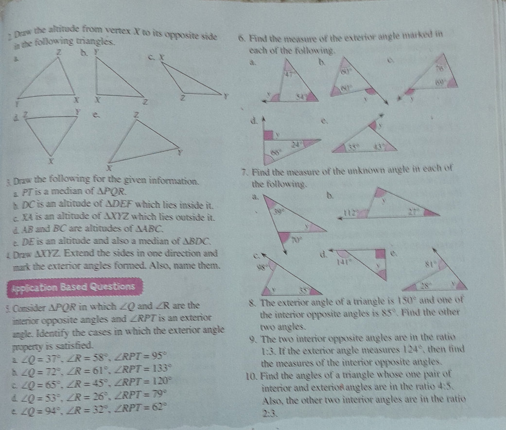 Draw the altitude from vertex X to its | StudyX