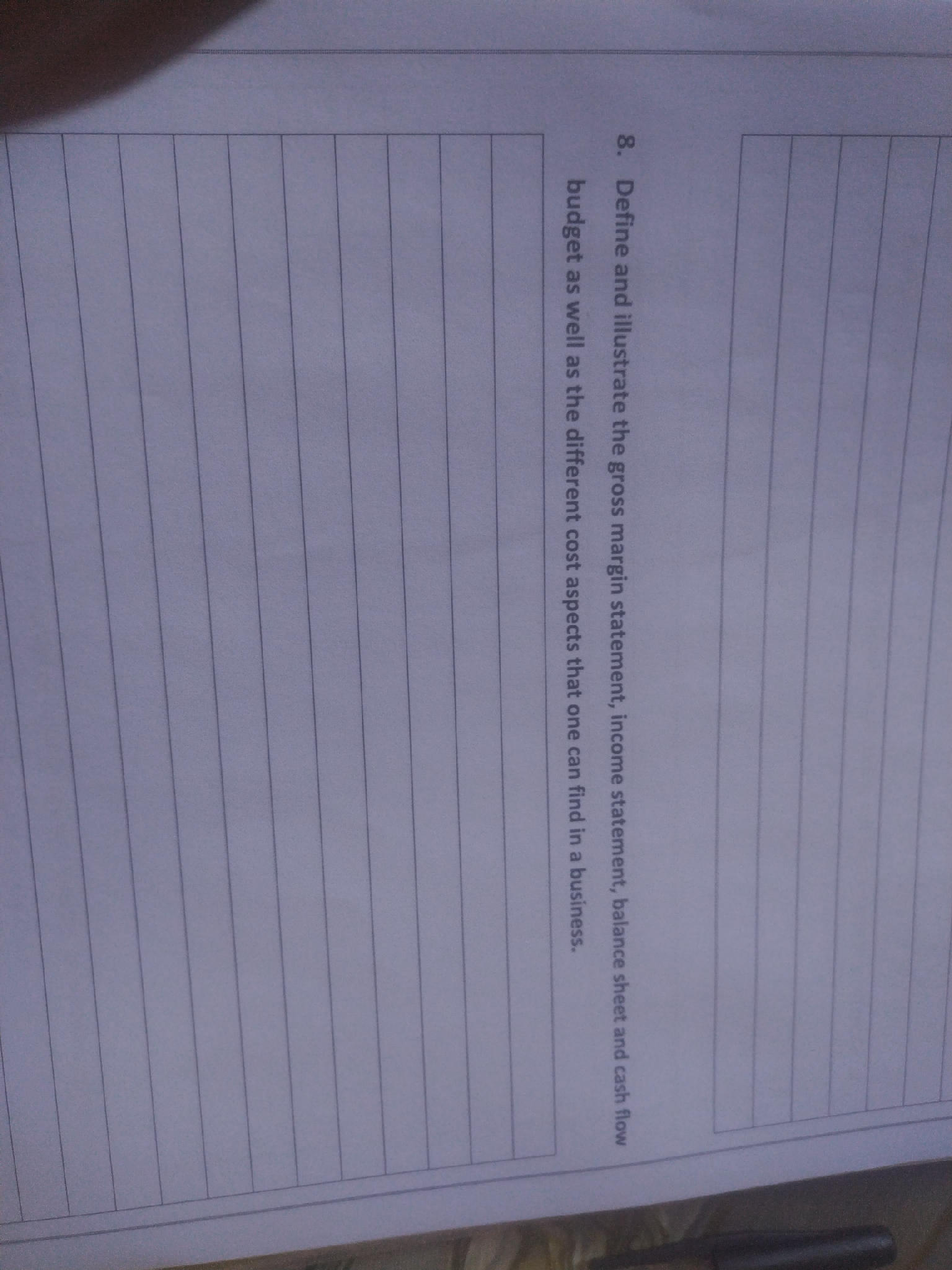 Define and illustrate the gross margin | StudyX