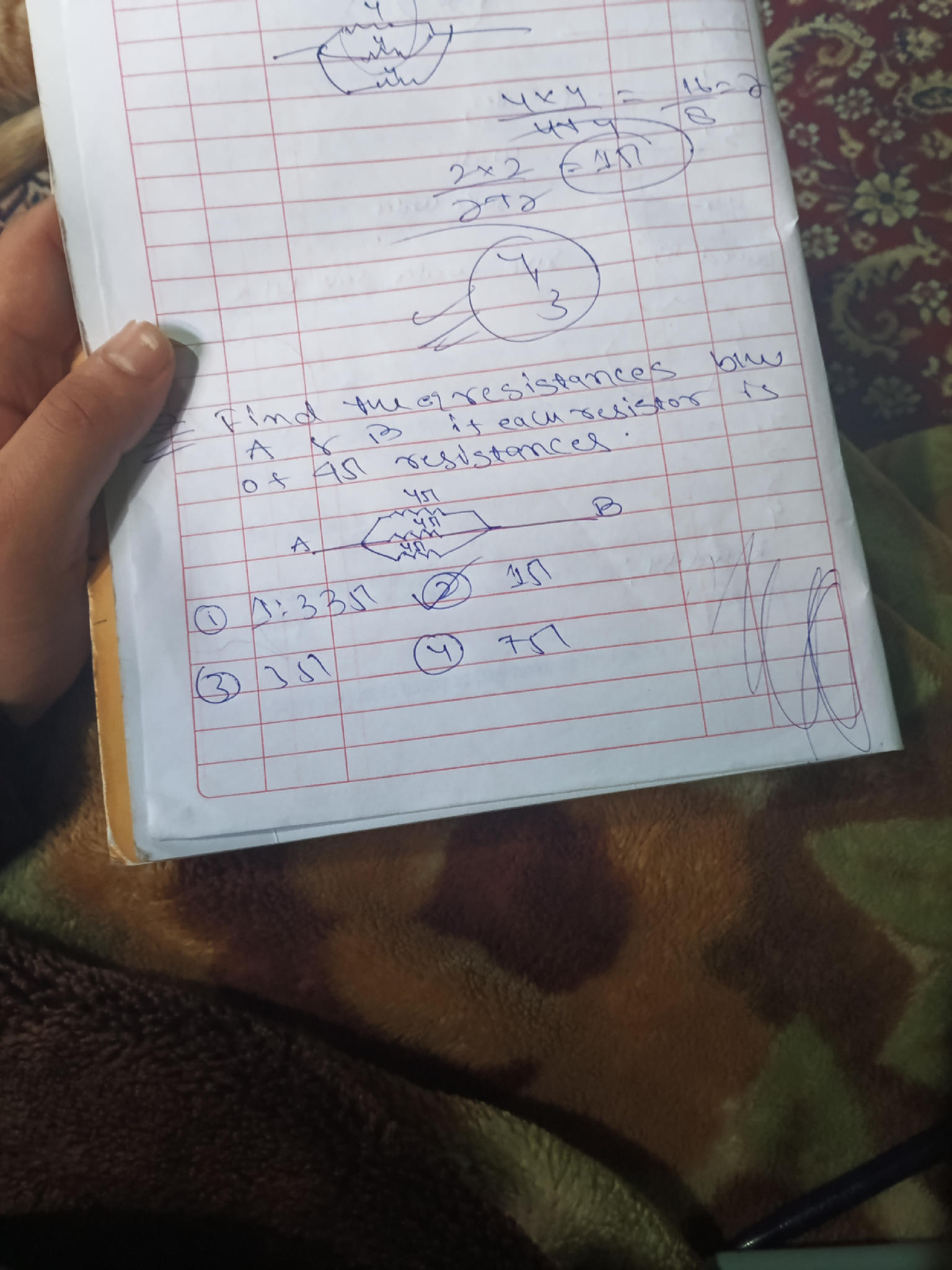 Find the equivalent resistances between A | StudyX