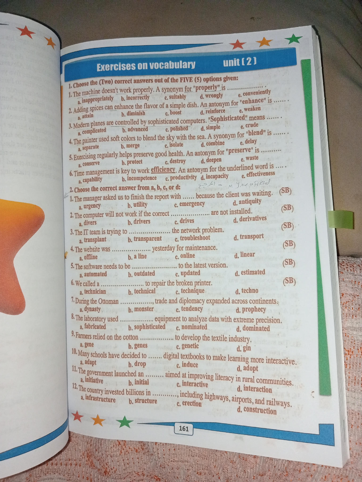 2. Choose the correct answer from a, b, c, | StudyX