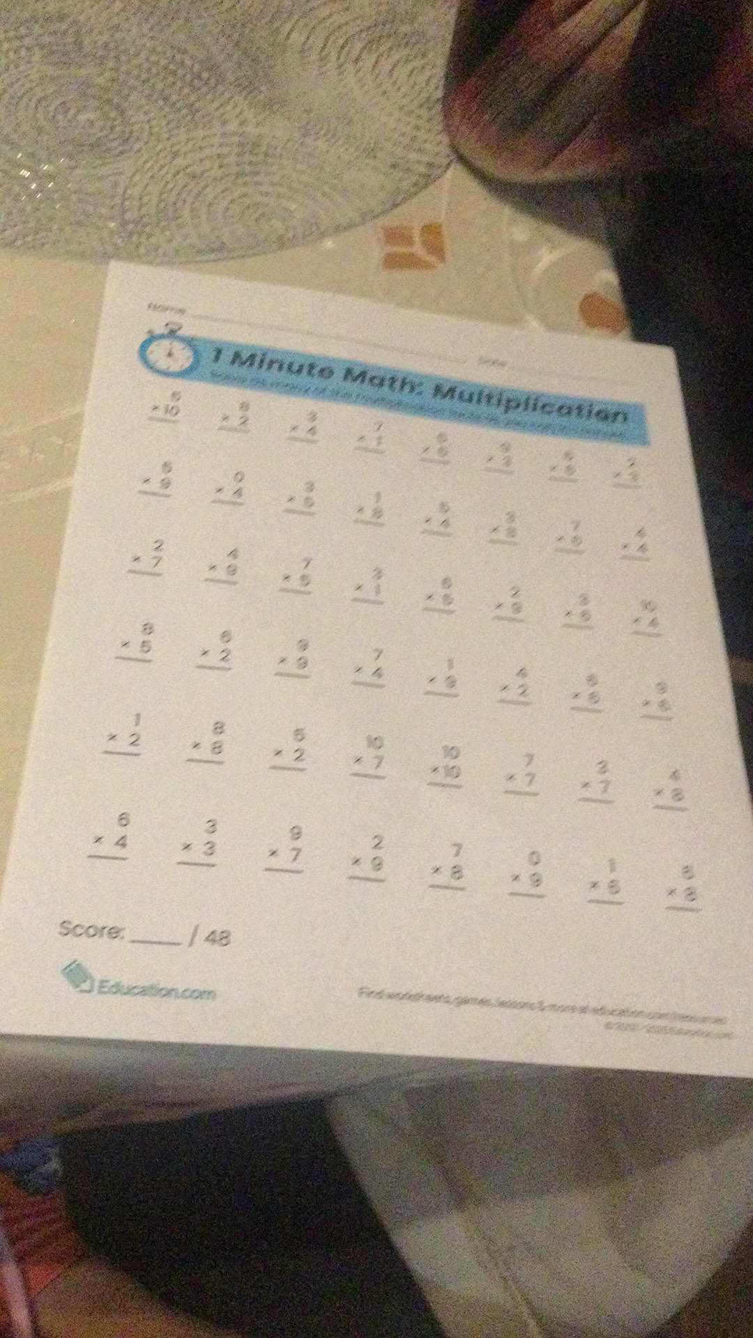 1 Minute Math: Multiplication Solve as many | StudyX