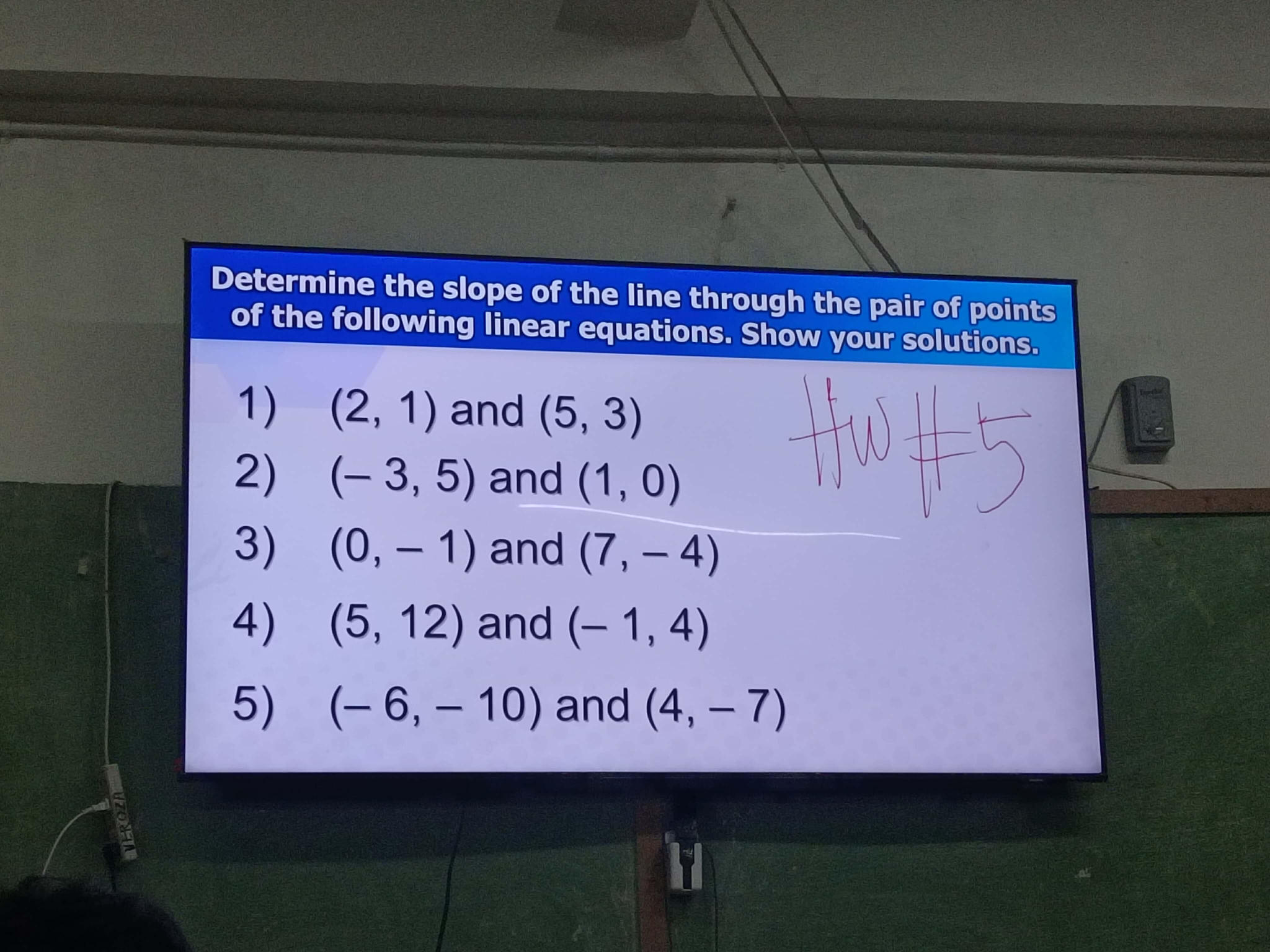 Determine the slope of the line through the | StudyX