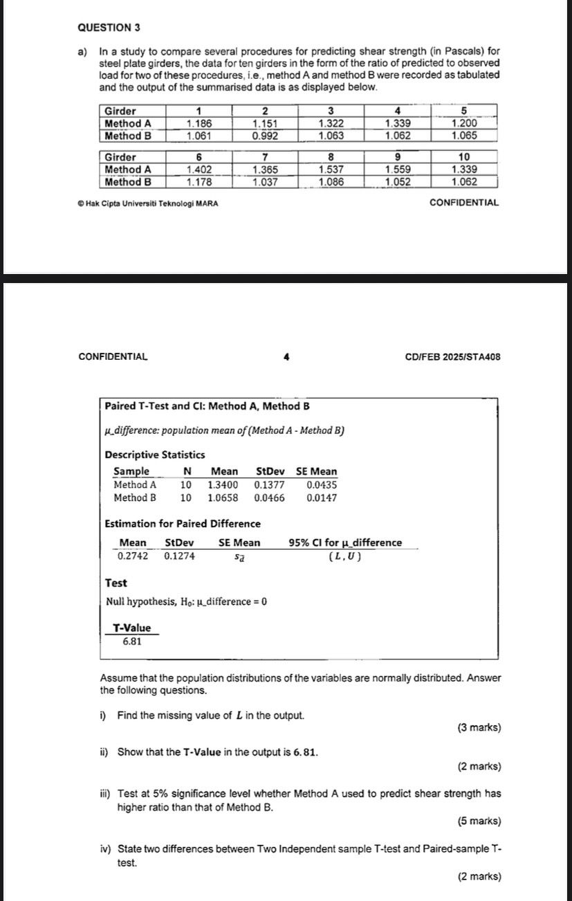 In a study to compare several procedures for | StudyX