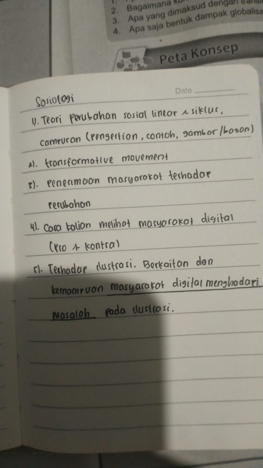 Sosiologi 1). Teori Perubahan sosial linear | StudyX