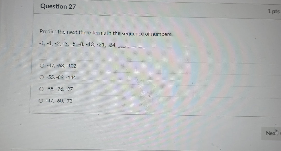 Predict the next three terms in the sequence | StudyX