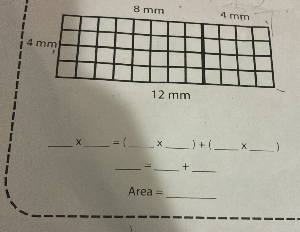 The diagram shows a rectangle divided into | StudyX