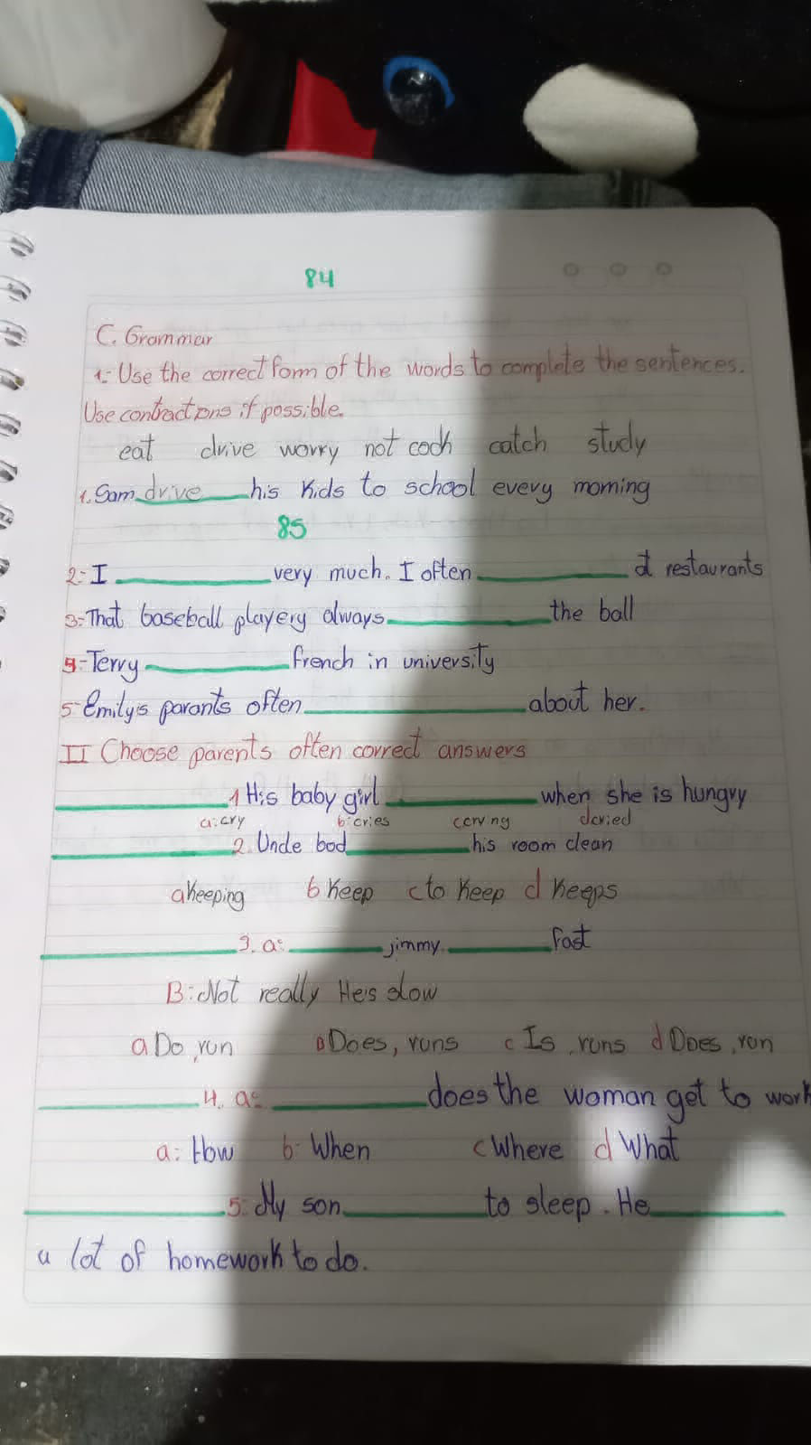 C. Grammar 1. Use the correct form of the | StudyX