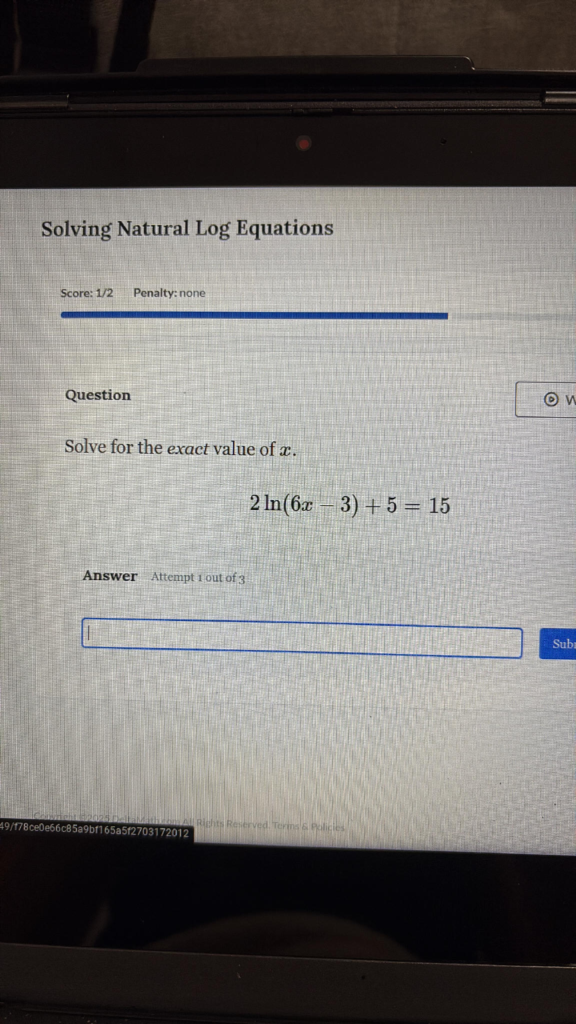 Solve for the exact value of $x$. $$2(6x - | StudyX
