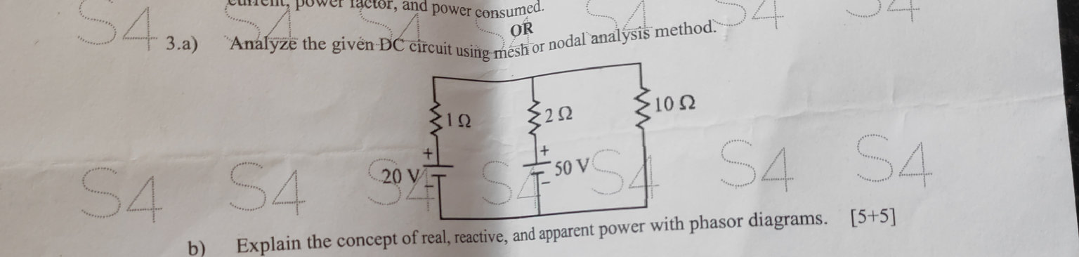 a) Analyze the given DC circuit using mesh | StudyX
