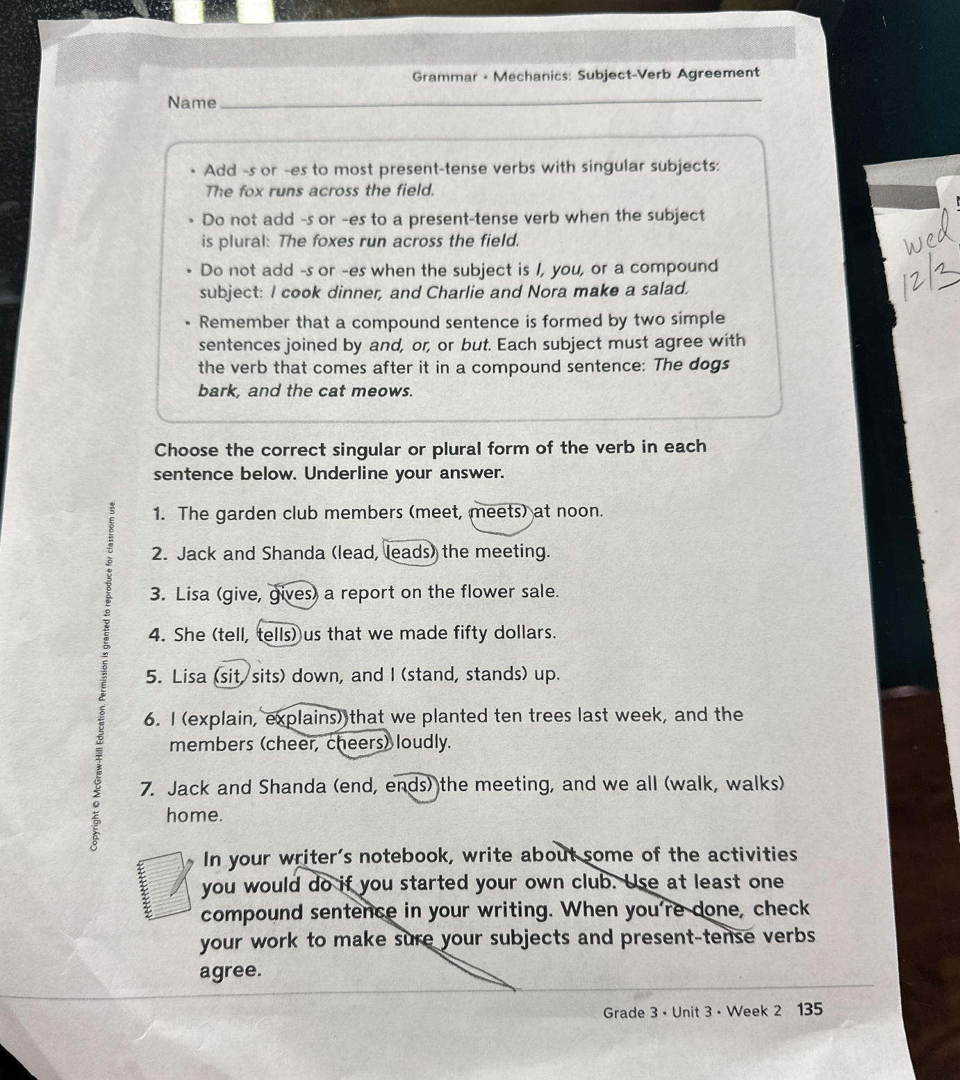 Grammar • Mechanics: Subject-Verb Agreement | StudyX