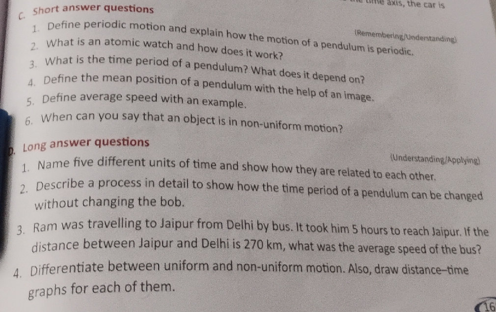 Name five different units of time and show | StudyX