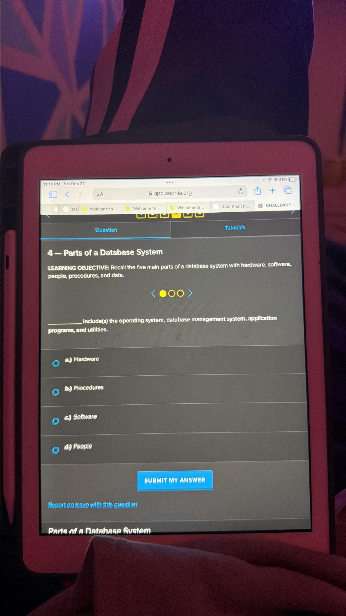 4 - Parts of a Database System LEARNING | StudyX
