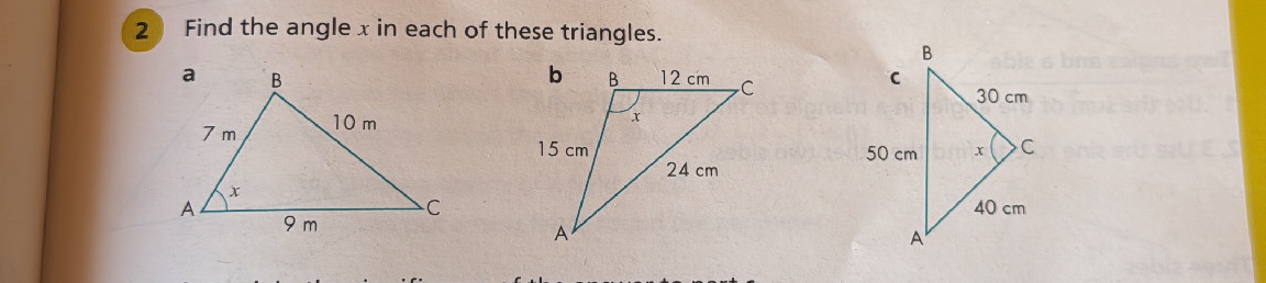 2 Find the angle $x$ in each of these | StudyX