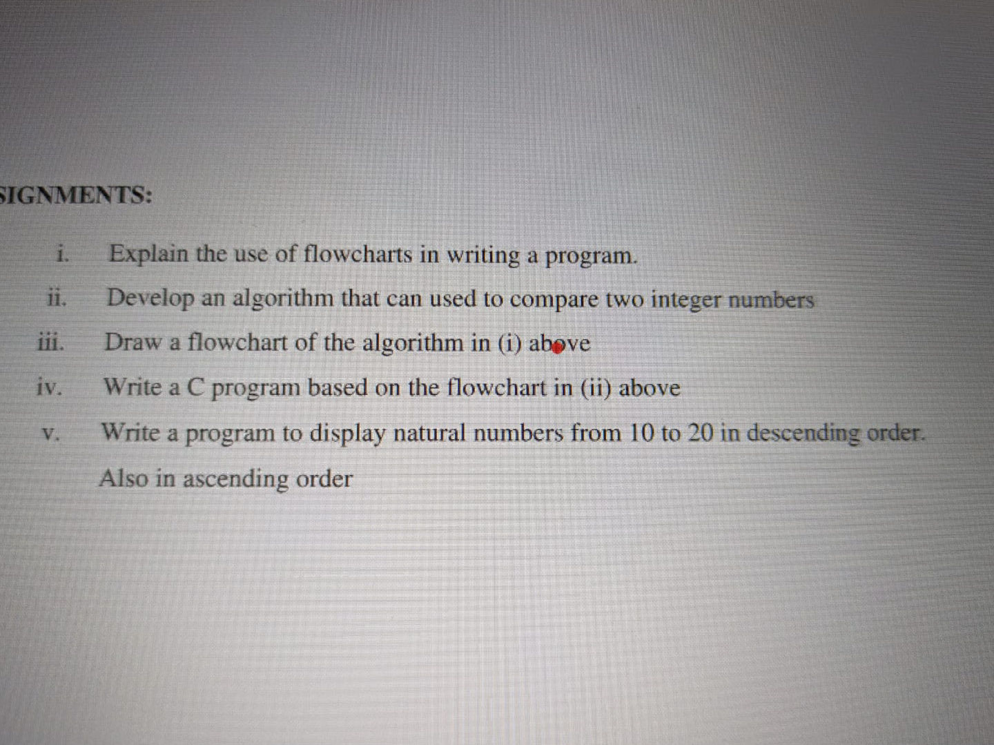 Draw a flowchart of the algorithm in (i) | StudyX