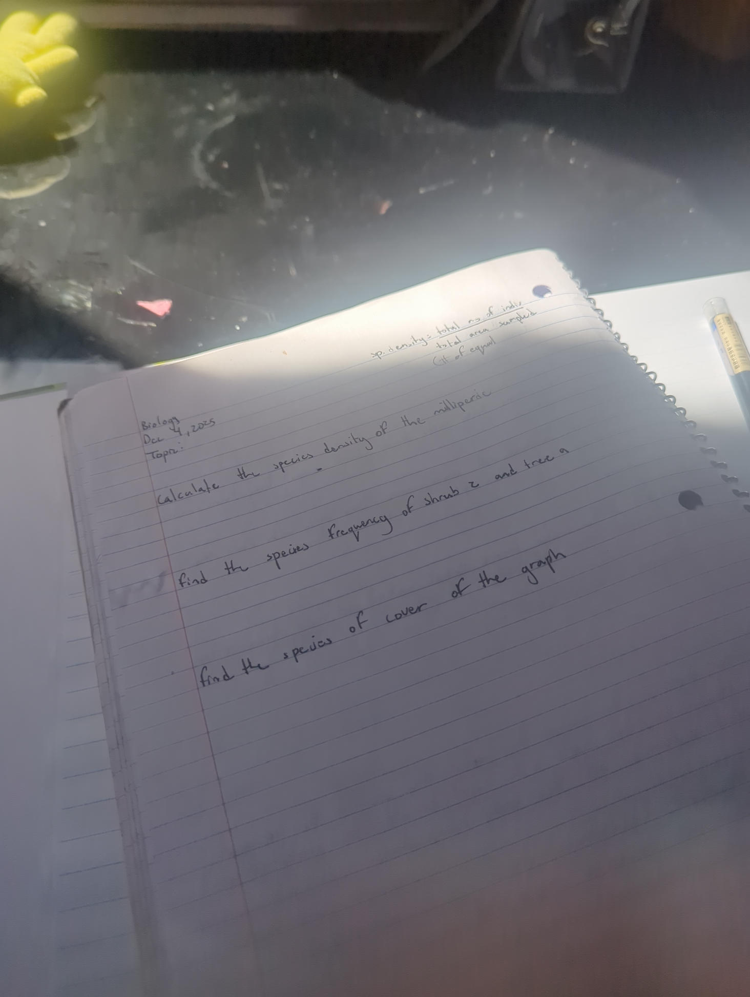 Calculate the species density of the | StudyX