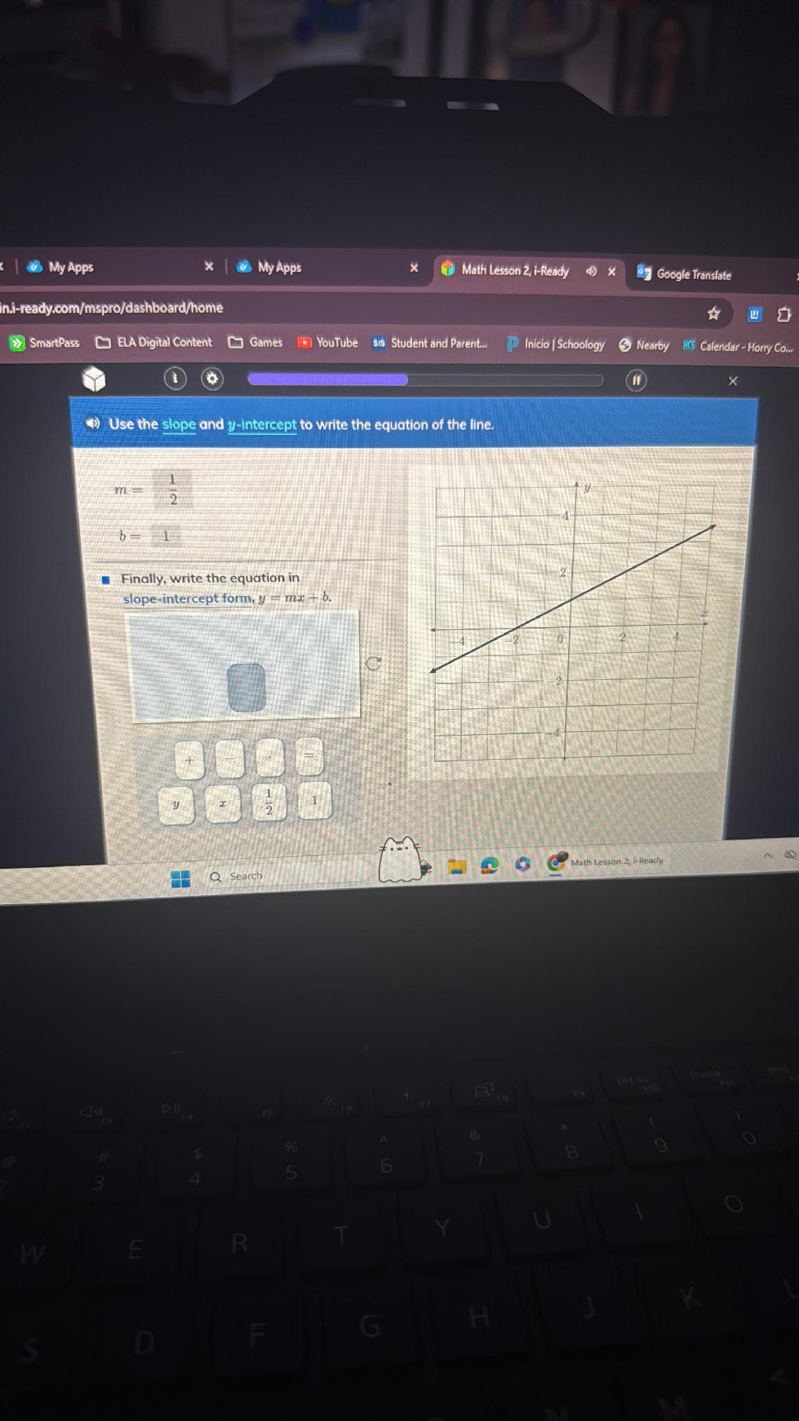 Use the slope and $y$-intercept to write the | StudyX