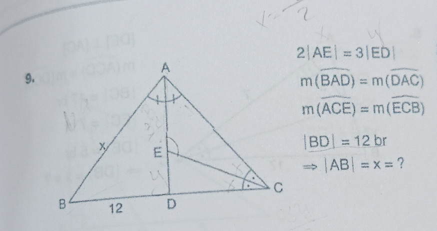 A triangle ABC is given, with point D on BC | StudyX