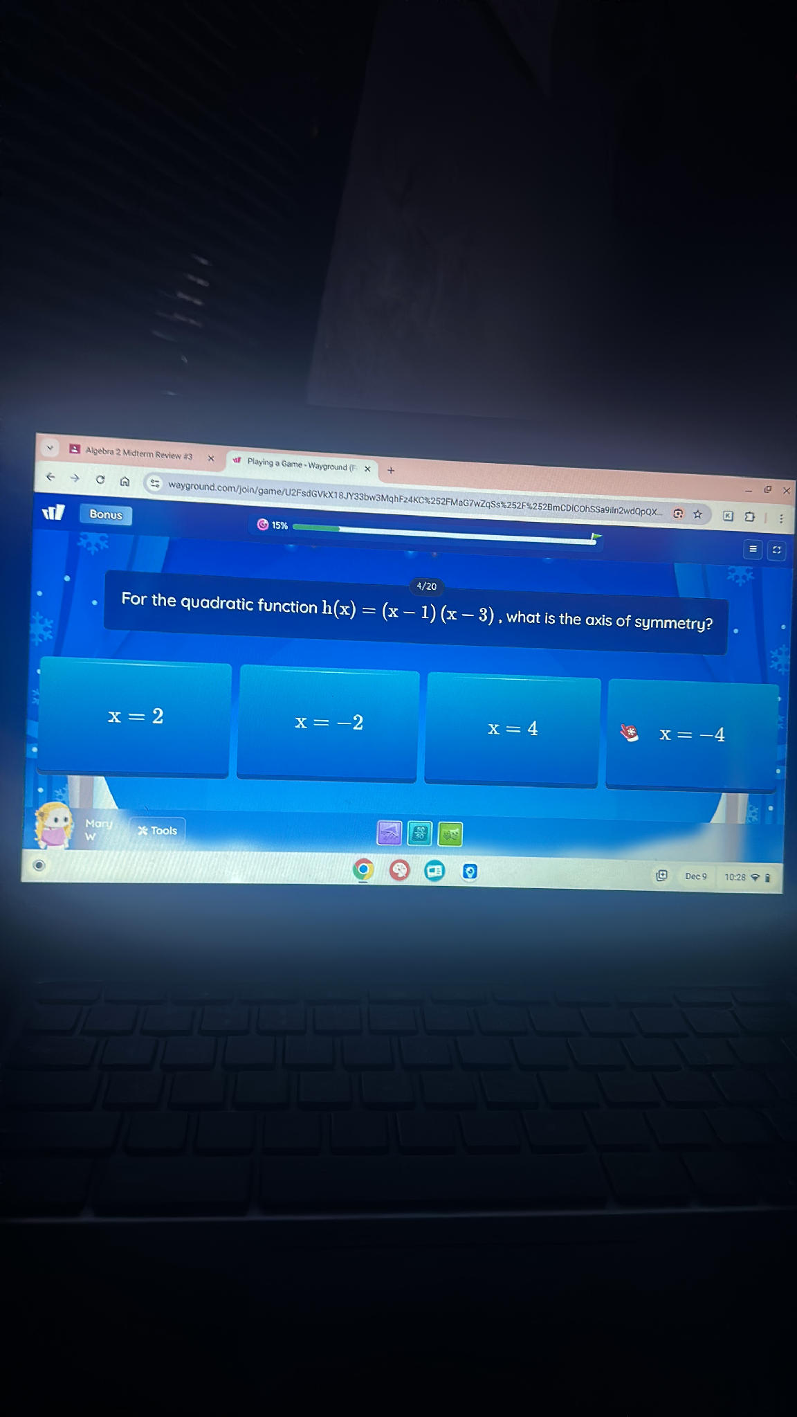 For the quadratic function $h(x) = (x - 1)(x | StudyX