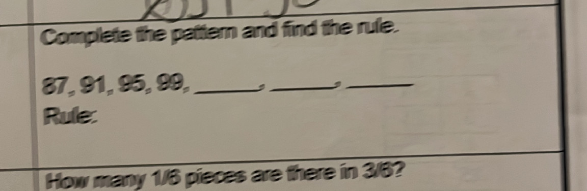 Complete the pattern and find the rule. | StudyX