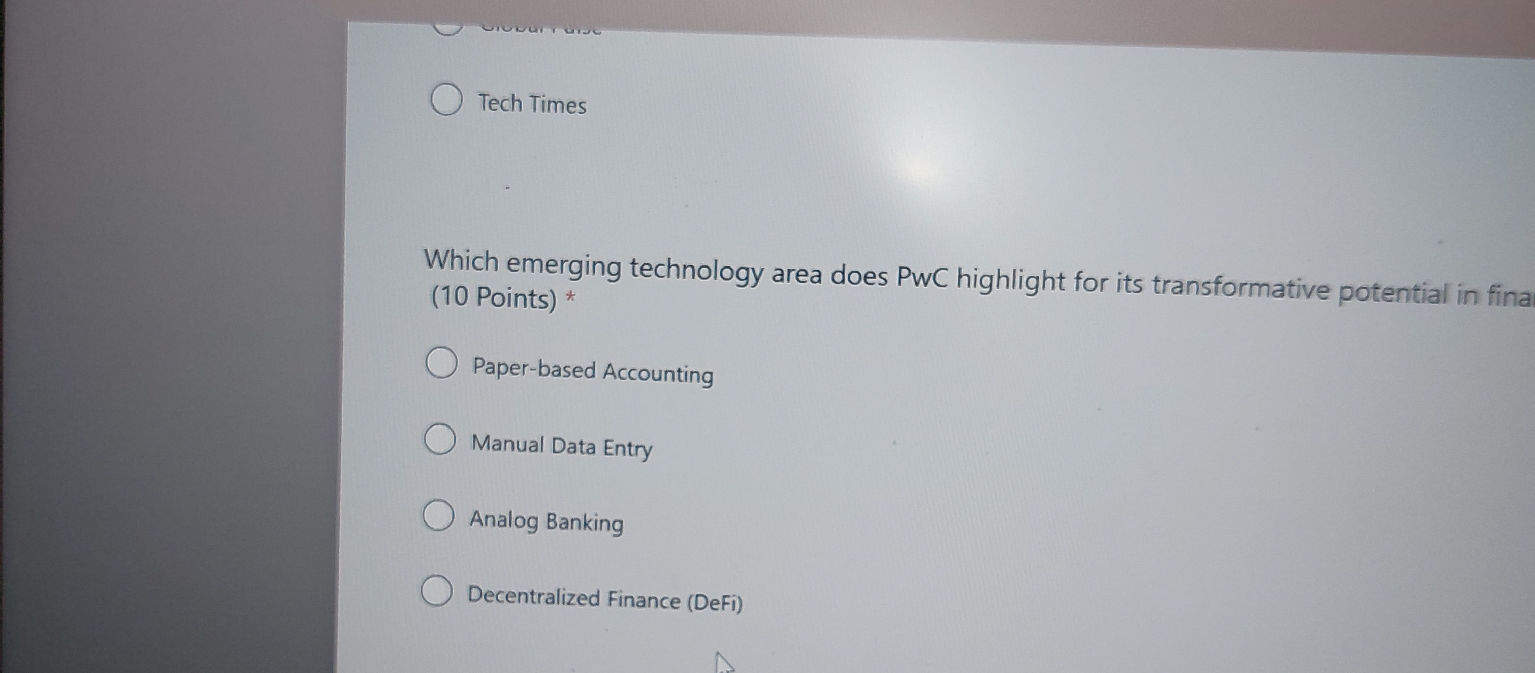 Tech Times Which emerging technology area | StudyX