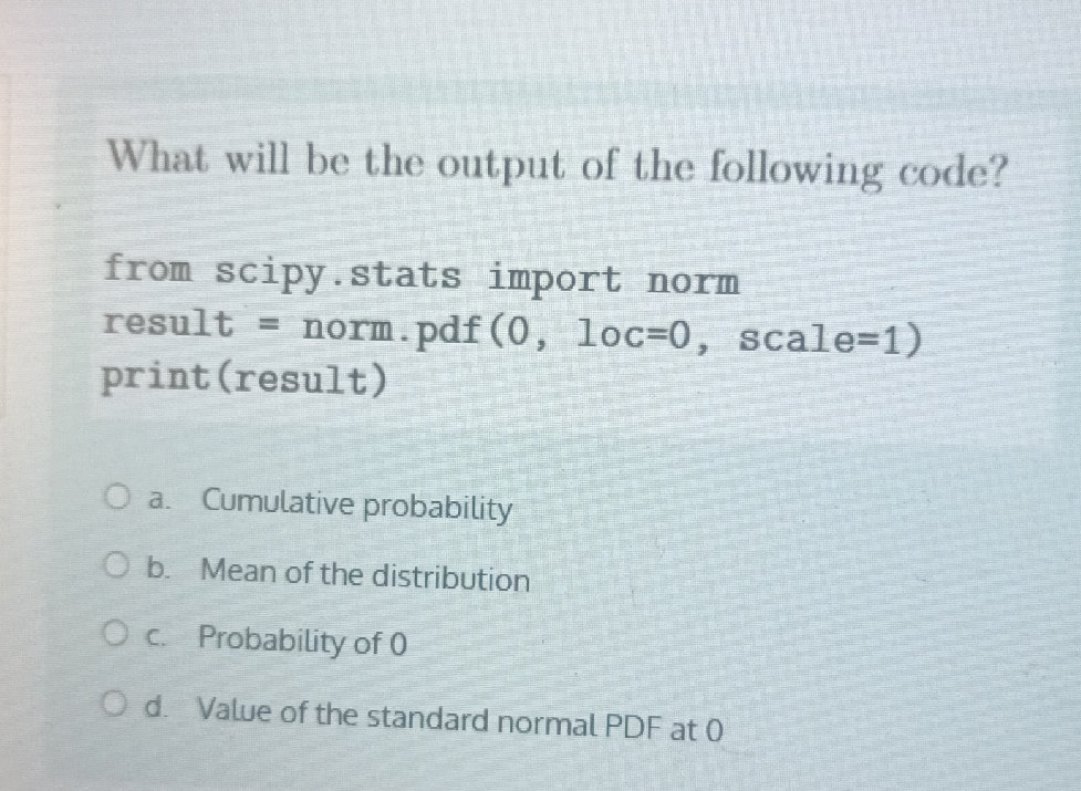 What will be the output of the following | StudyX