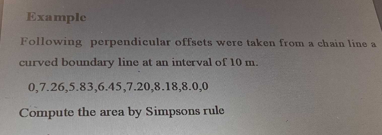 Following perpendicular offsets were taken | StudyX