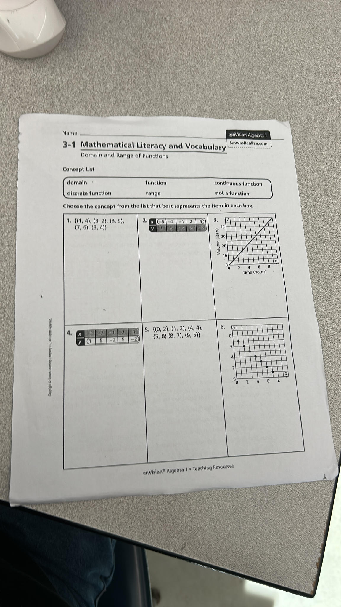 Name 3-1 Mathematical Literacy and | StudyX