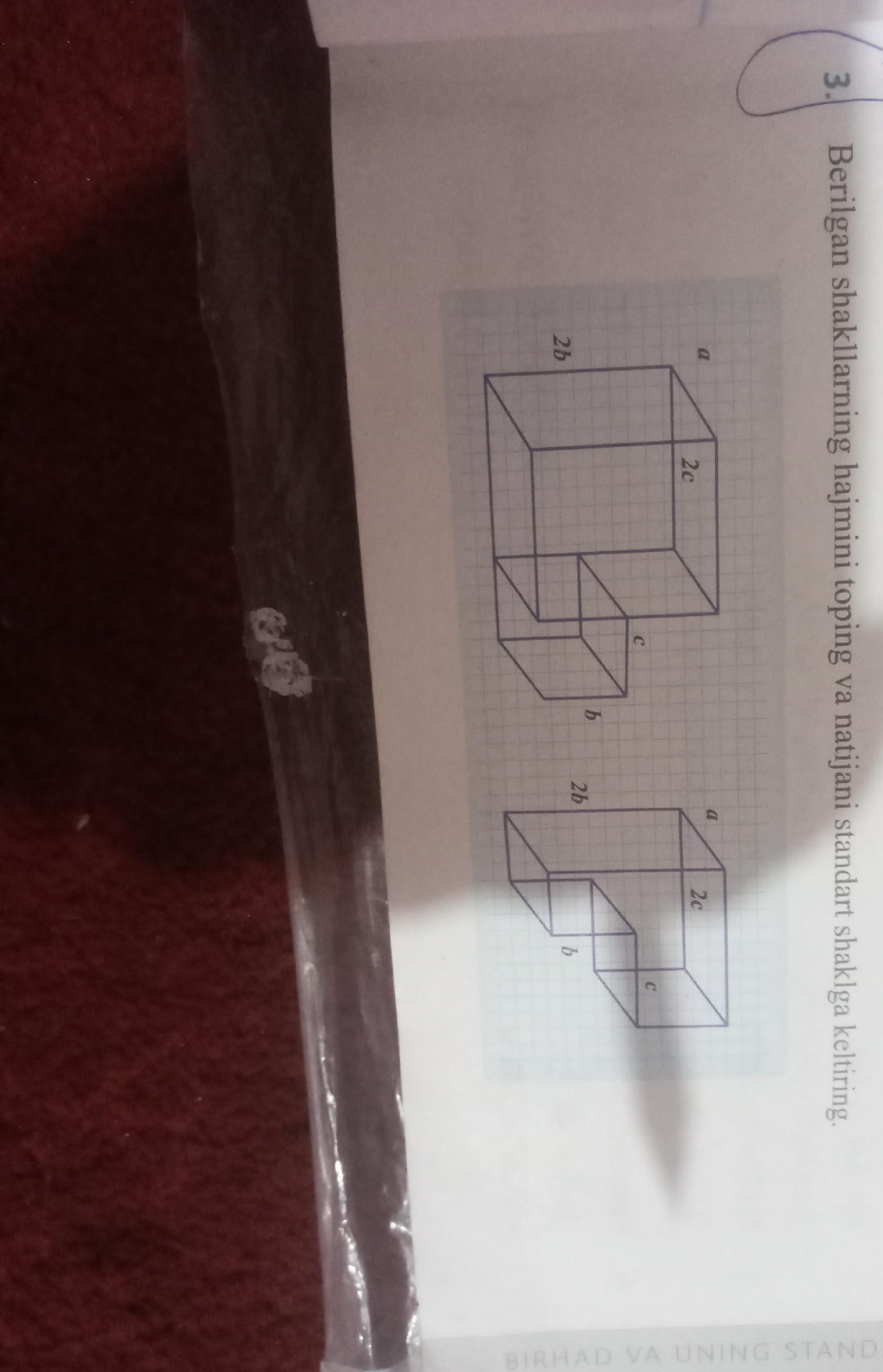 Berilgan shakllarning hajmini toping va | StudyX