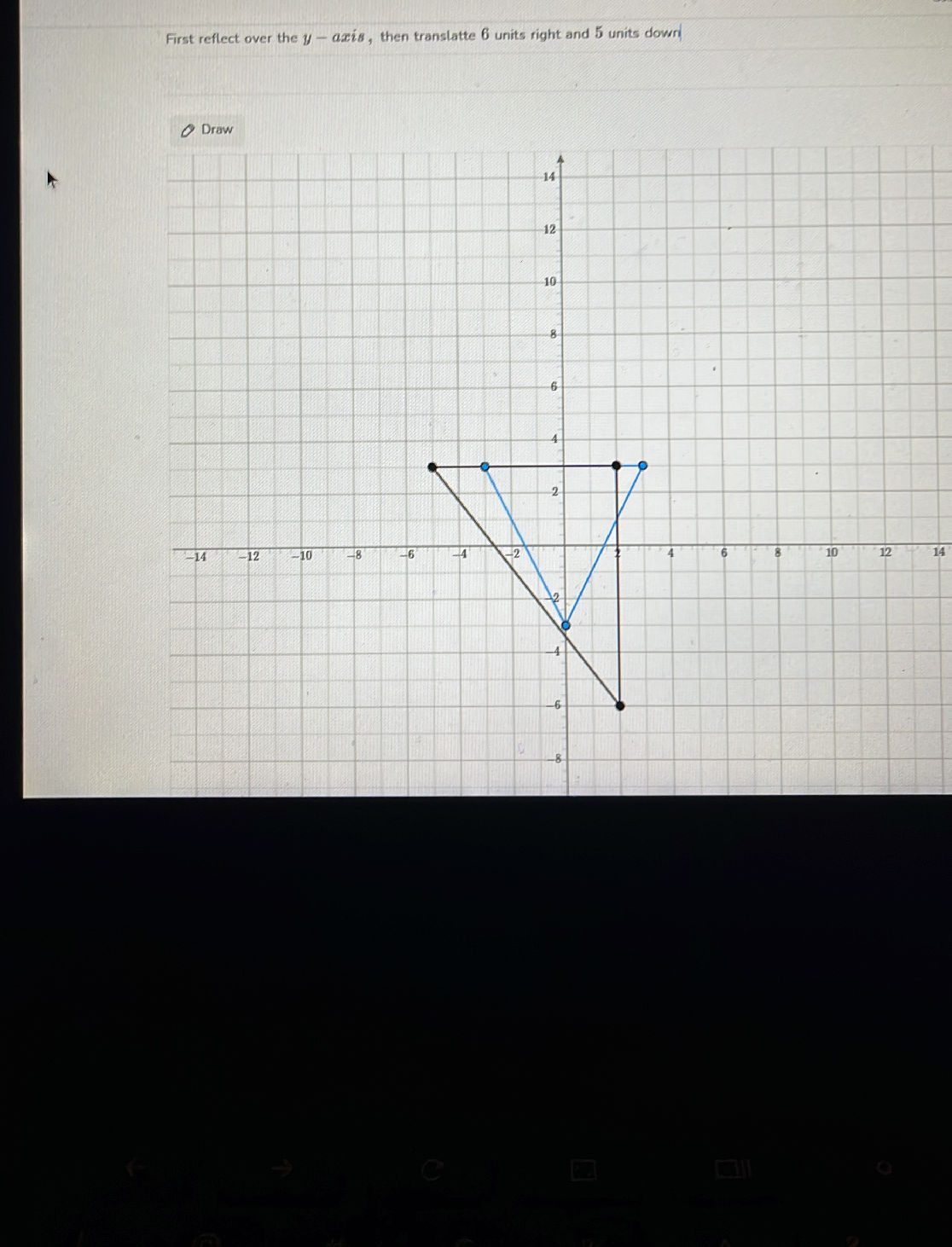 First reflect over the $y-axis$, then | StudyX